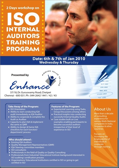 Enhance Training Programs: ISO Internal Auditor Training Program on 6th ...